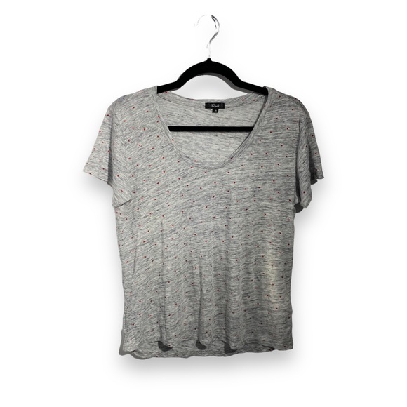 Rails | Tops | Rails Lina Heather Gray Mini Hearts Linen Blend Tee ...